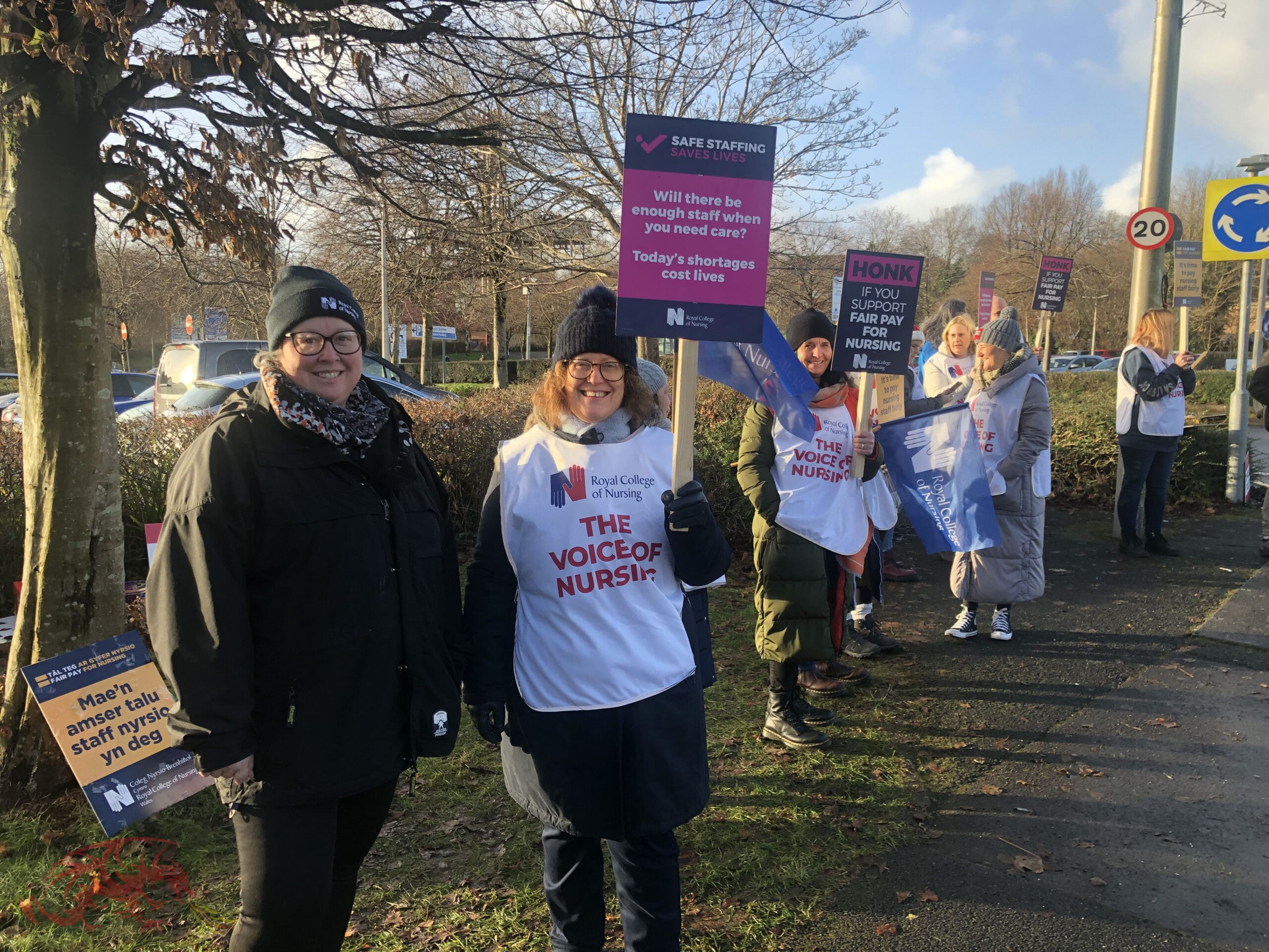 Nurses take to picket line outside Llanelli’s Prince Philip Hospital ...